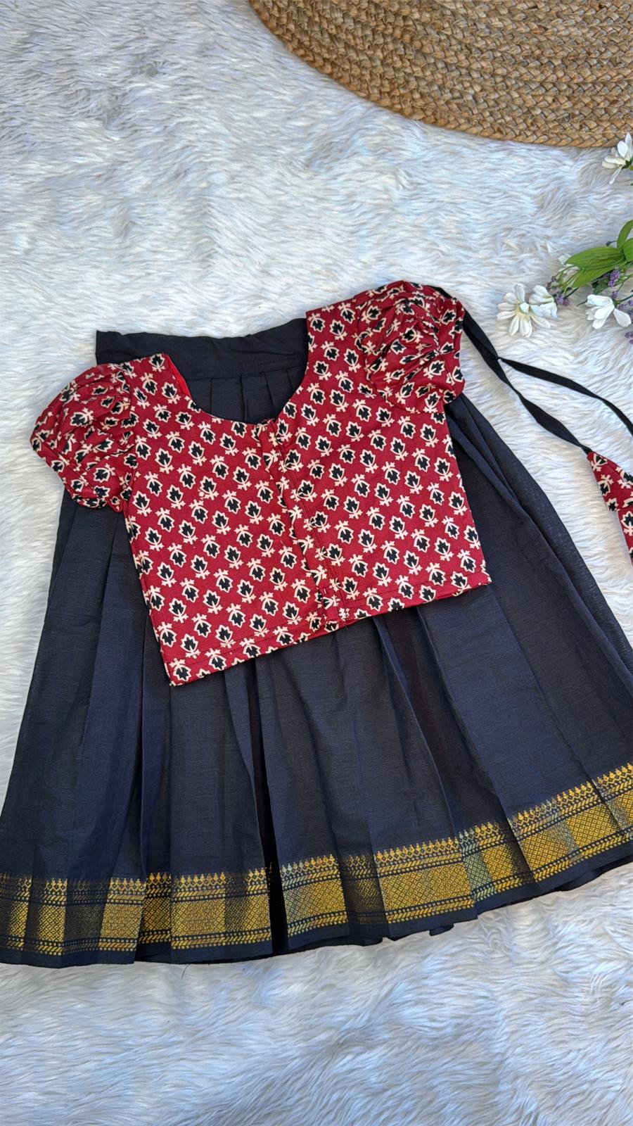 Varnika Ikat Pattu Pavadai Set-Pre order only-Delivery after 20th June